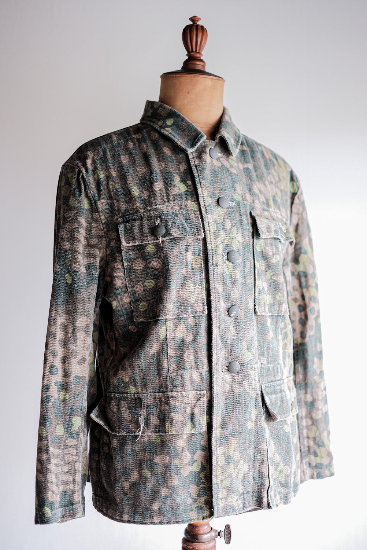 00's】German Waffen-SS Type Pea Dot Camouflage M44 HBT Field Jacket "