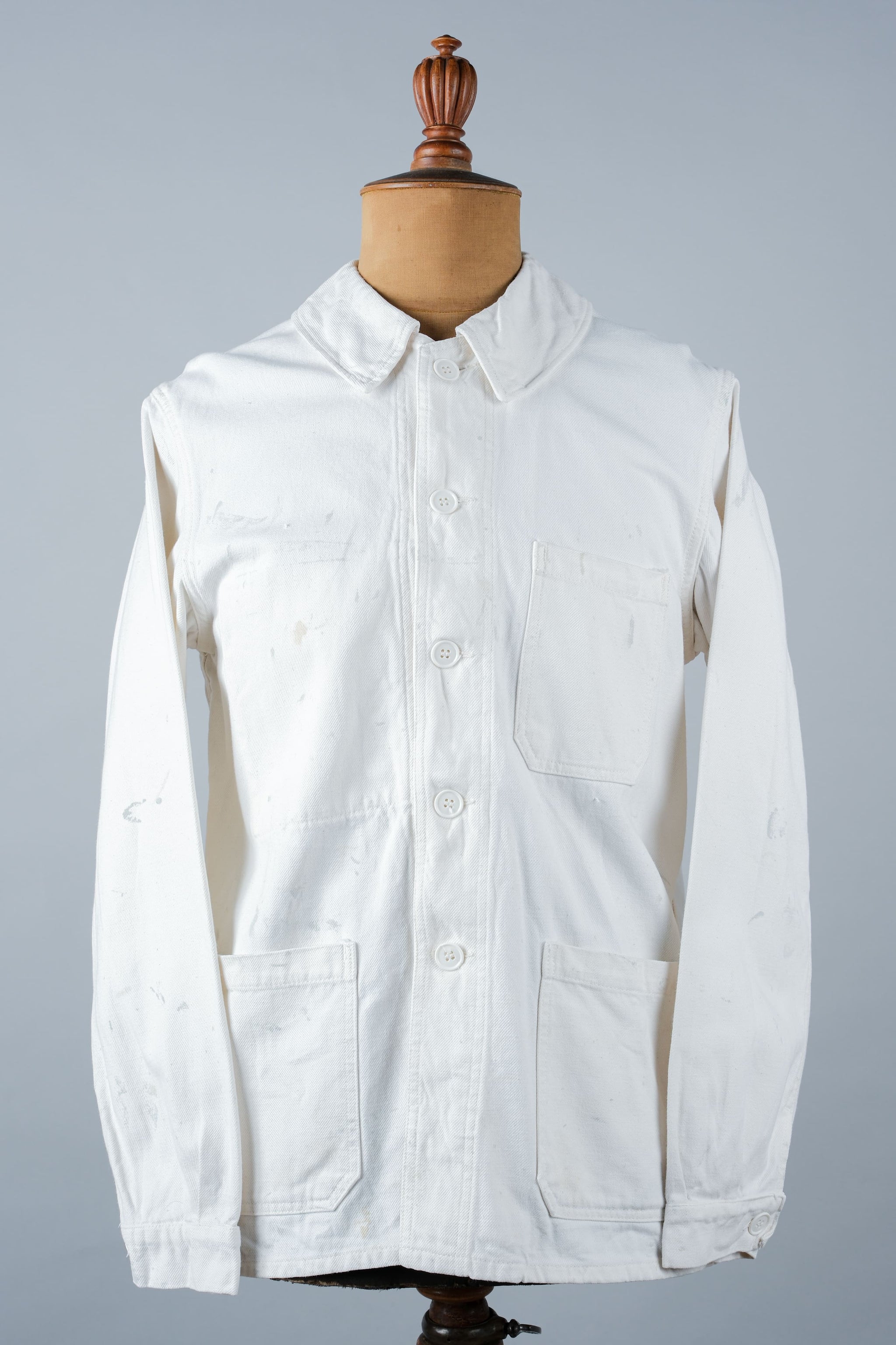 60's】French Vintage White Cotton Twill Work Jacket