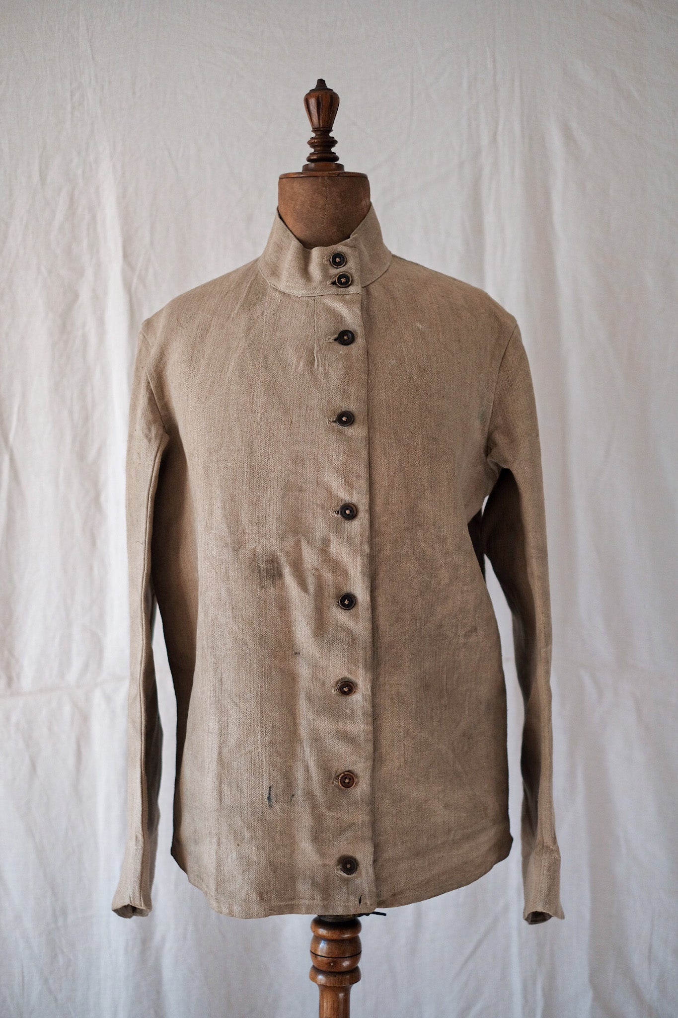 [~ 10's] French Army WW1 Linen HBT Bourgeron Jacket